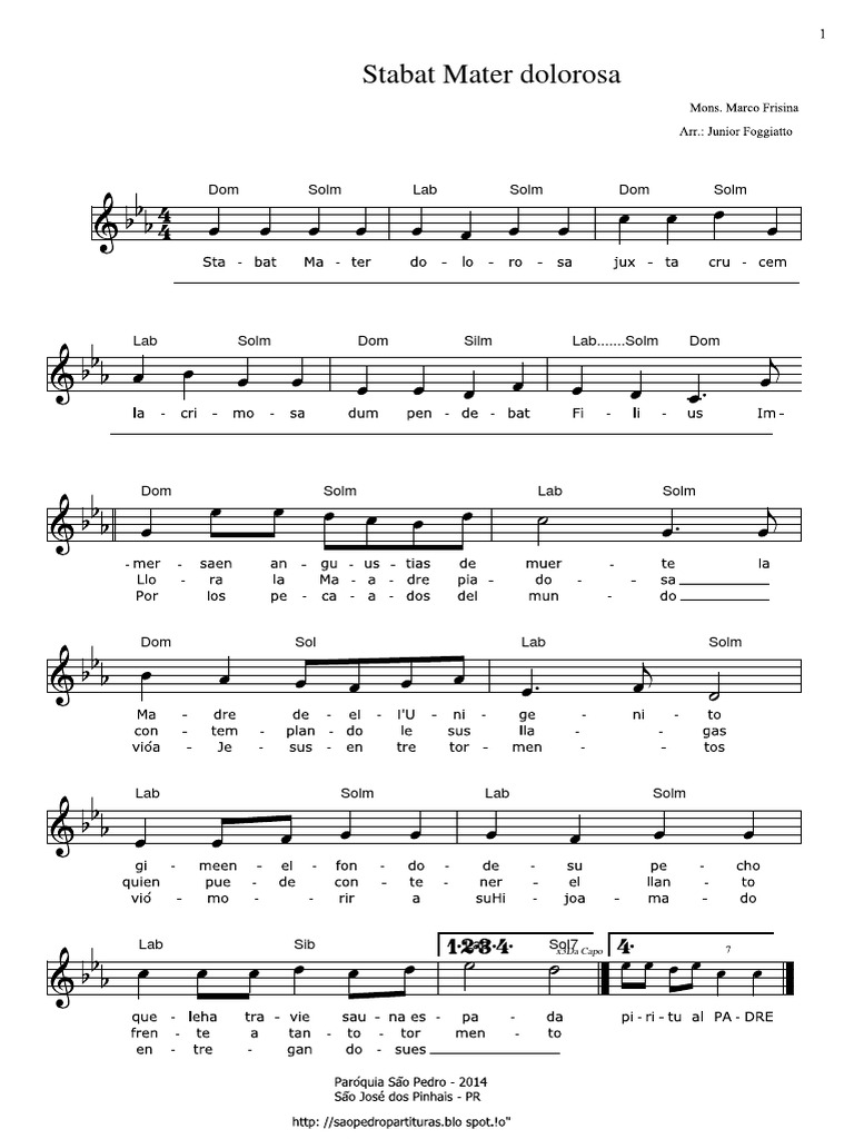 Español Stabat Mater Marco Frisinapdf | PDF