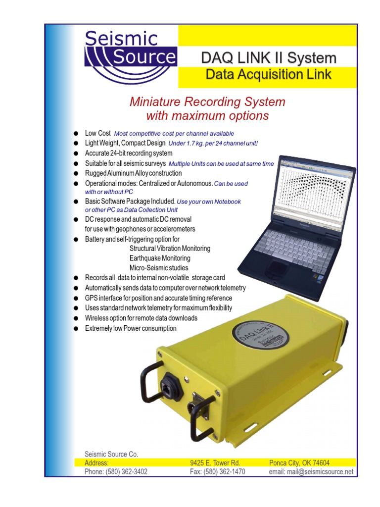 DAQ LINK II: Compact Seismic Recorder | PDF | Computers | Technology ...