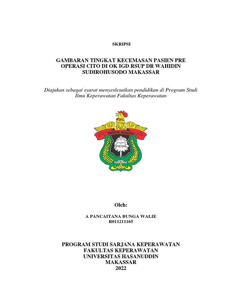 Tingkat Kecemasan Pasien Pre Operasi | PDF