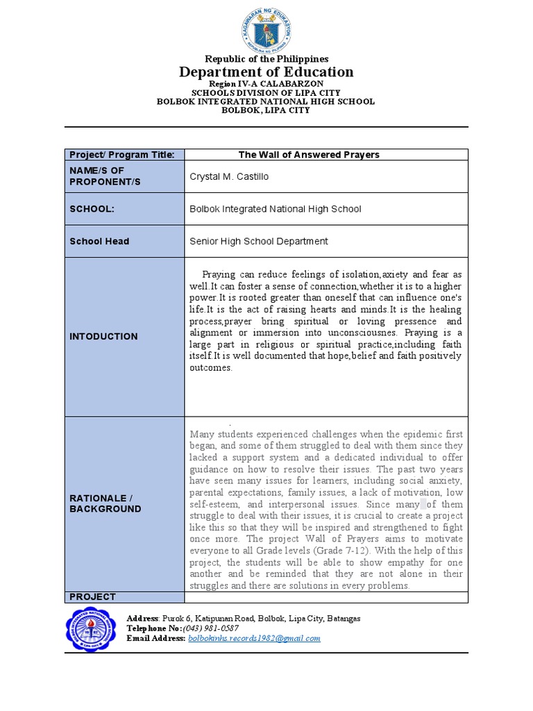 Project Proposal Template | PDF