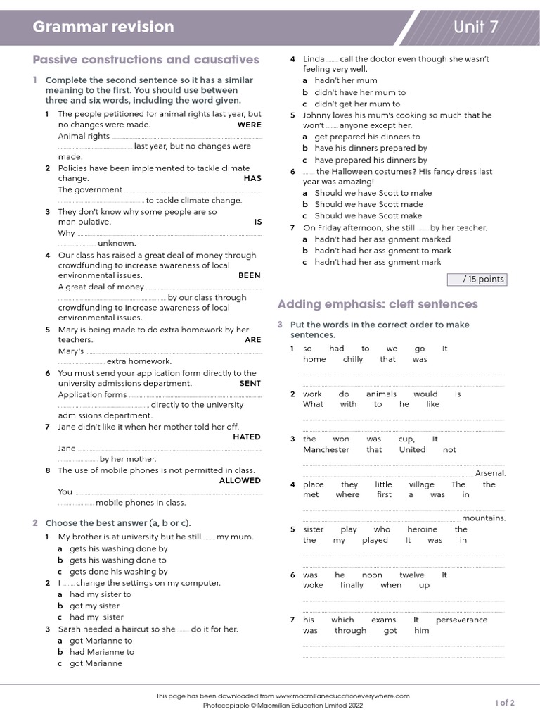 C1 U7 Grammar Revision | PDF