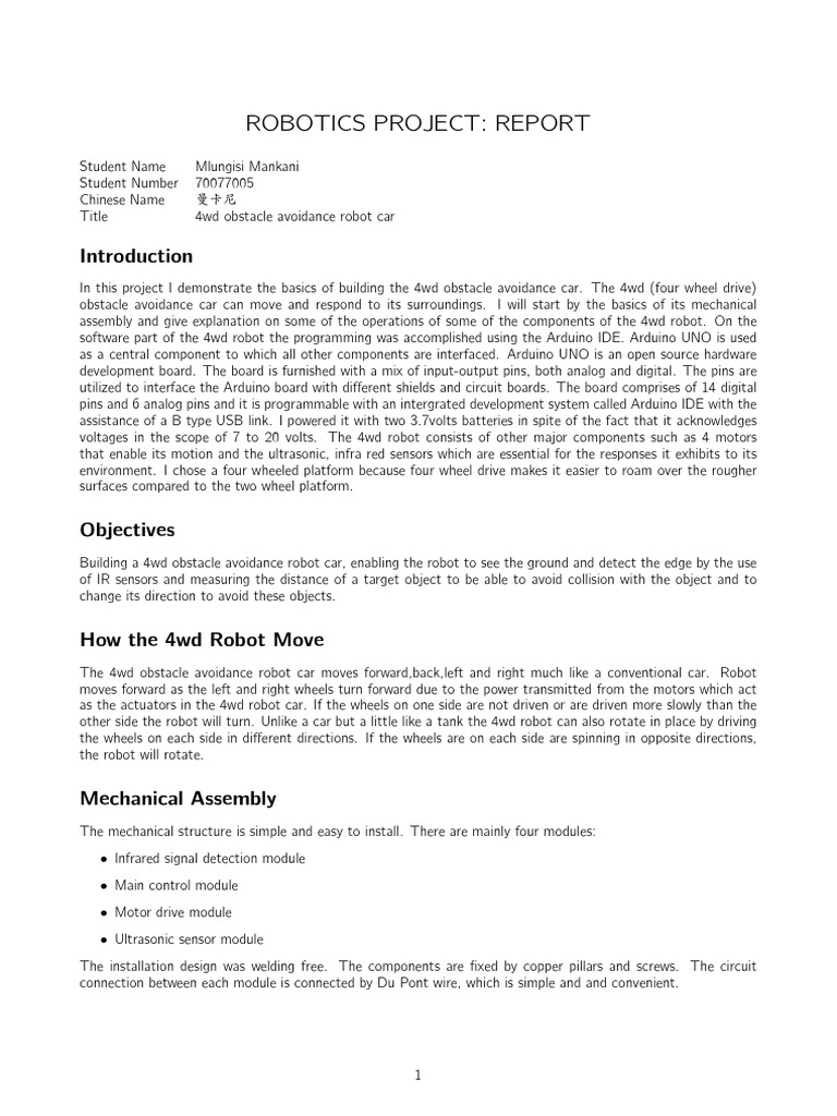 Description of The Assignment | PDF | Arduino | Electric Motor