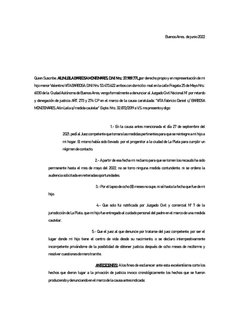 Buenos Aires Excma Corte Denuncia Civil 82 | PDF | Justicia | Crimen y ...