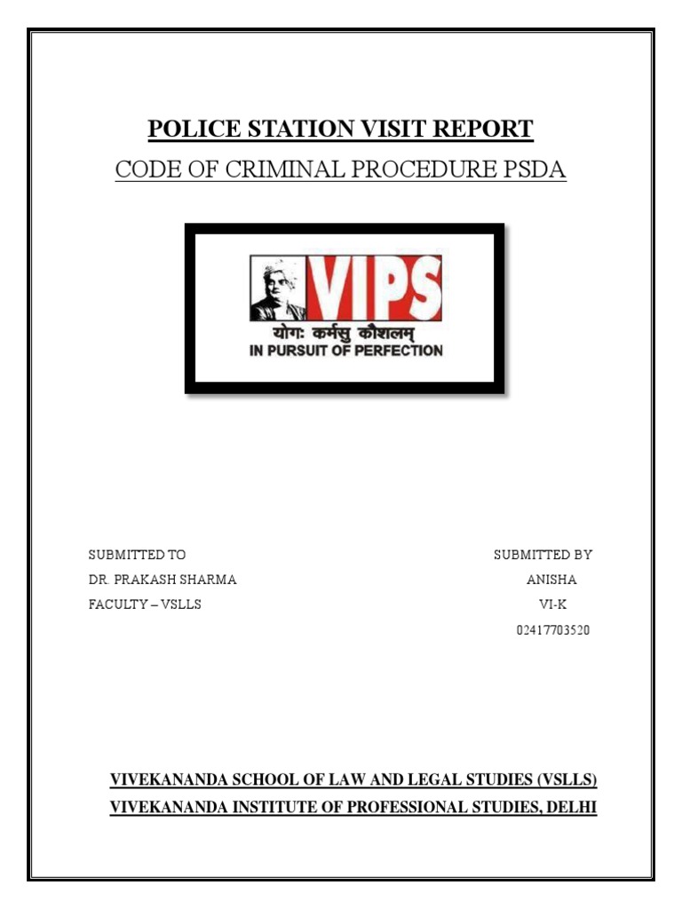 POLICE STATION VISIT REPORT 1 | PDF | Police | Crimes