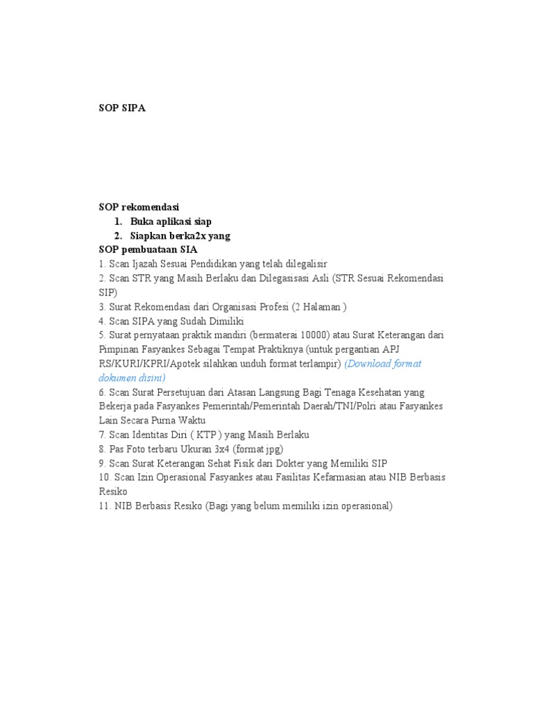 Sop Sipa | PDF | Pengembangan Diri