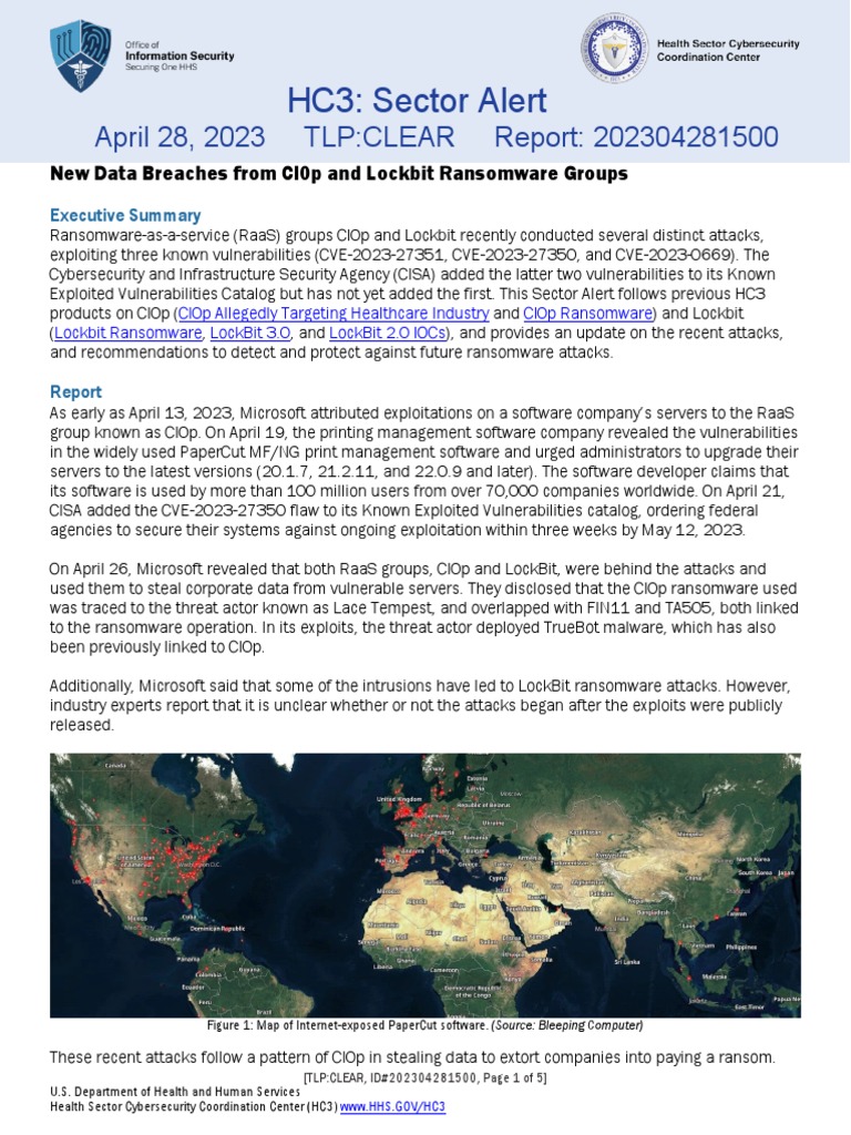 cl0p Lockbit New Data Breaches Sector Alert | PDF | Security | Computer Security