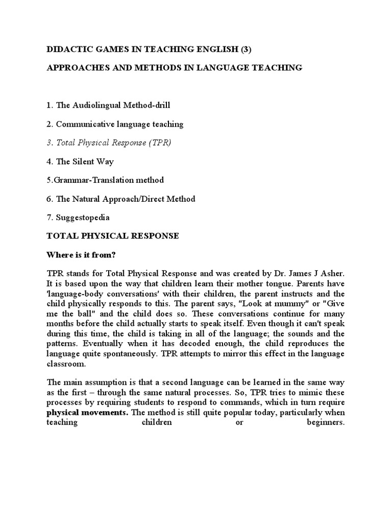 Didactic Games in Teaching English | PDF | Language Acquisition | Learning