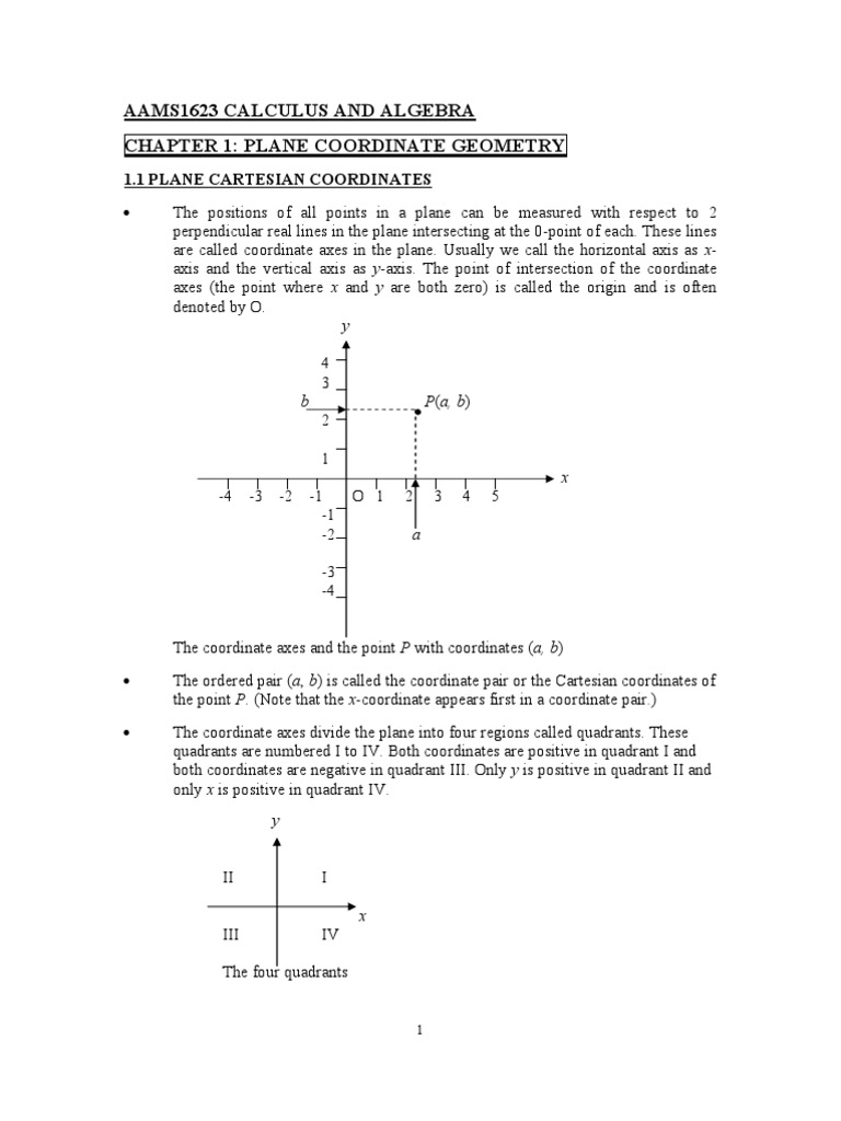 1.plane Coordinate Geometry | PDF | Cartesian Coordinate System | Circle