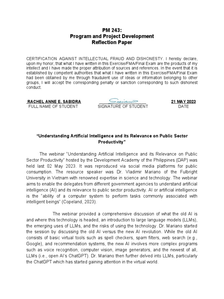 Reflection - Webinar | Download Free PDF | Artificial Intelligence ...