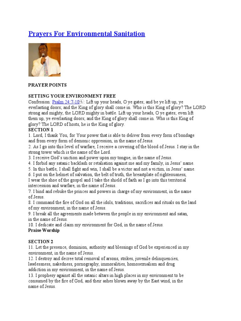 Prayers For Environmental Sanitation | PDF
