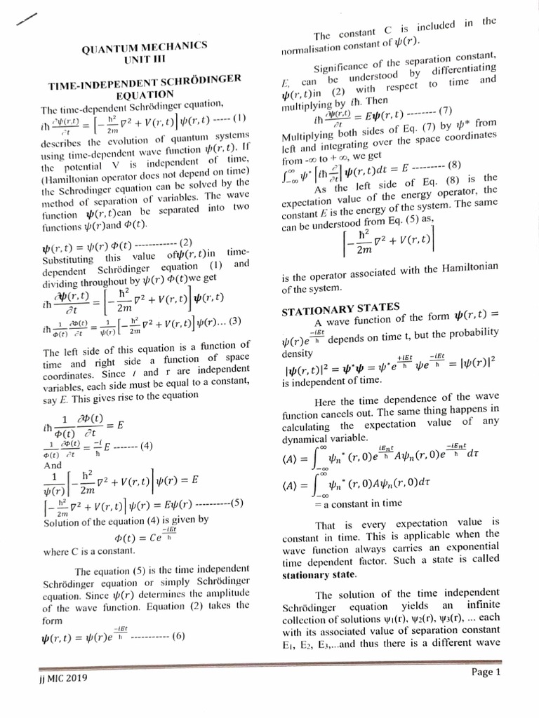 Quantum Mechanics | PDF | Schrödinger Equation | Wave Function