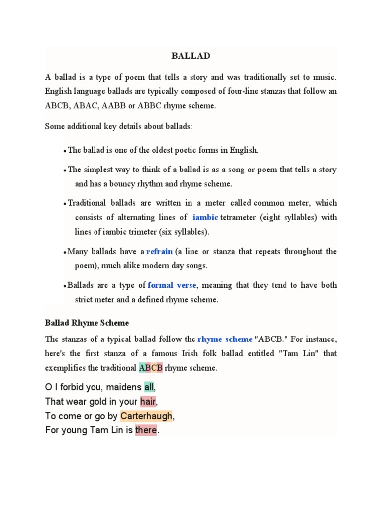 English Ballad | PDF | Ballad | Poetry