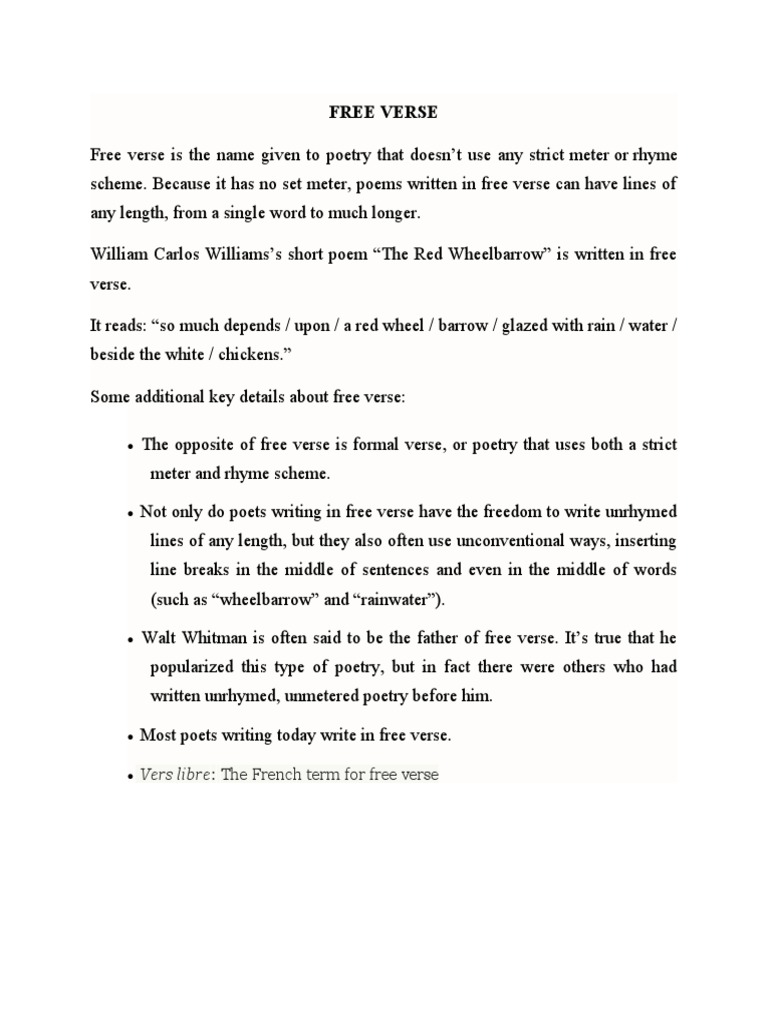 Free Verse | PDF