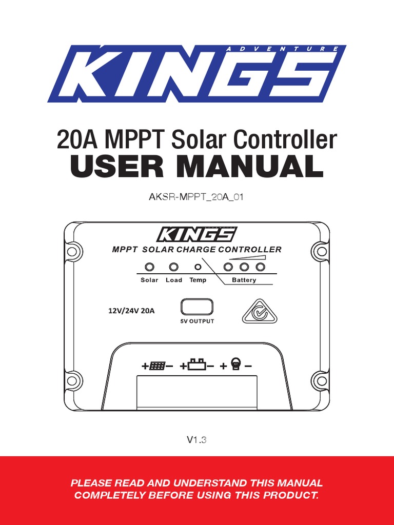 Aksr-Mppt - 20a - 01 User Manual Final v1.3 | PDF