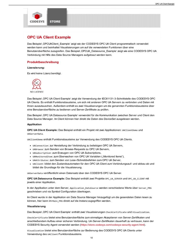 OPC UA Client Example - de | PDF