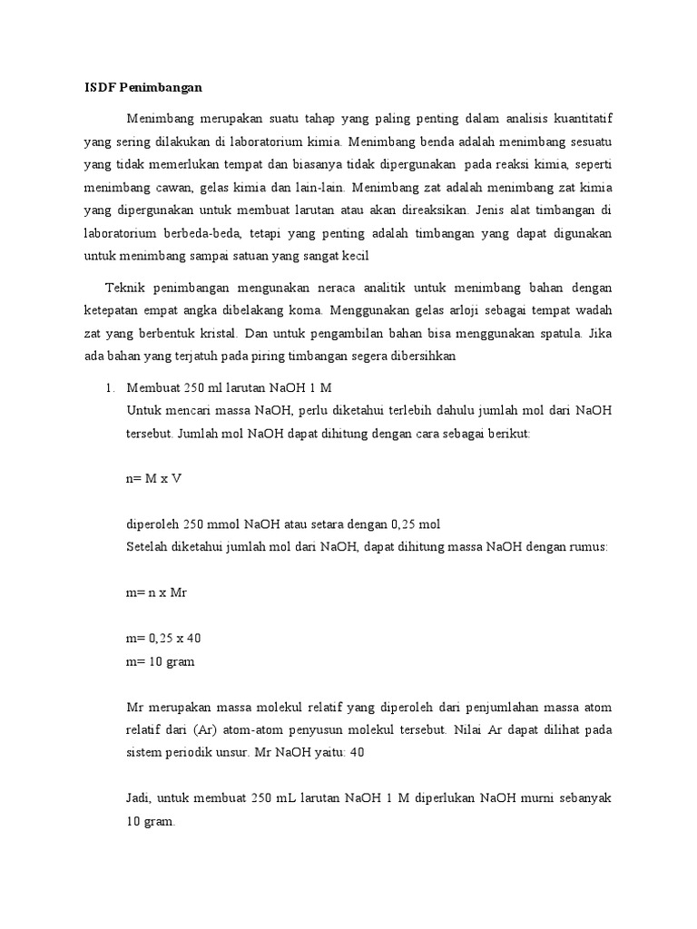 ISDF Penimbangan | PDF