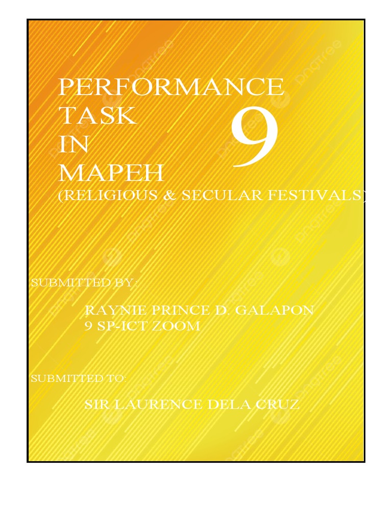 MAPEH Performance Task: Festivals 9 | PDF