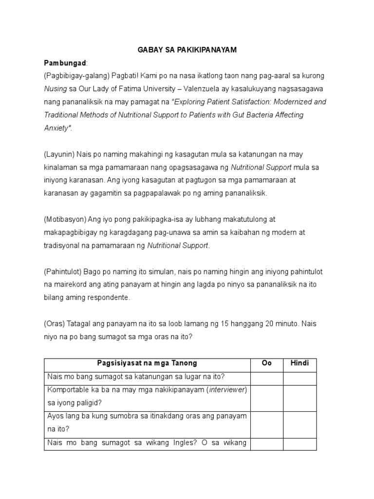 Gabay Sa Pakikipanayam | PDF