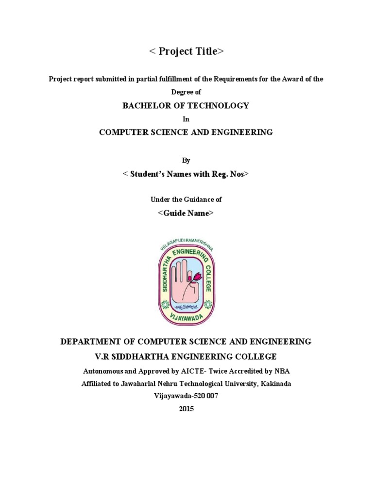 B.Tech Project Report Guidelines | PDF | Computers