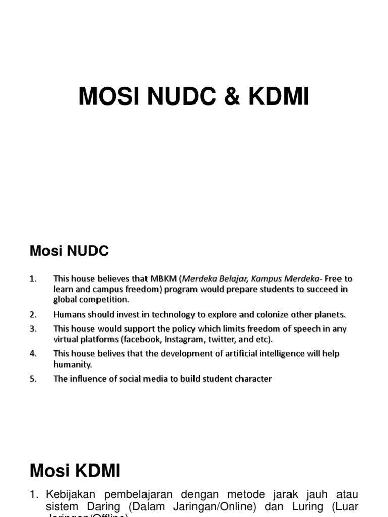 Mosi NUDC Dan KDMI 2023 | PDF