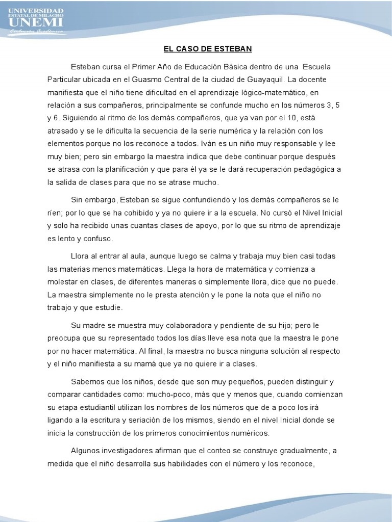 El Caso Esteban | PDF | Enseñando | Aprendizaje