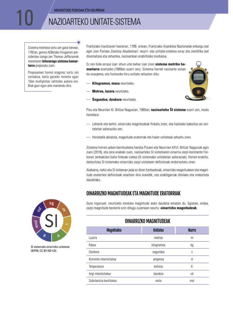 Adenda FQ 3 Eso Sistema Internacional Eus | PDF