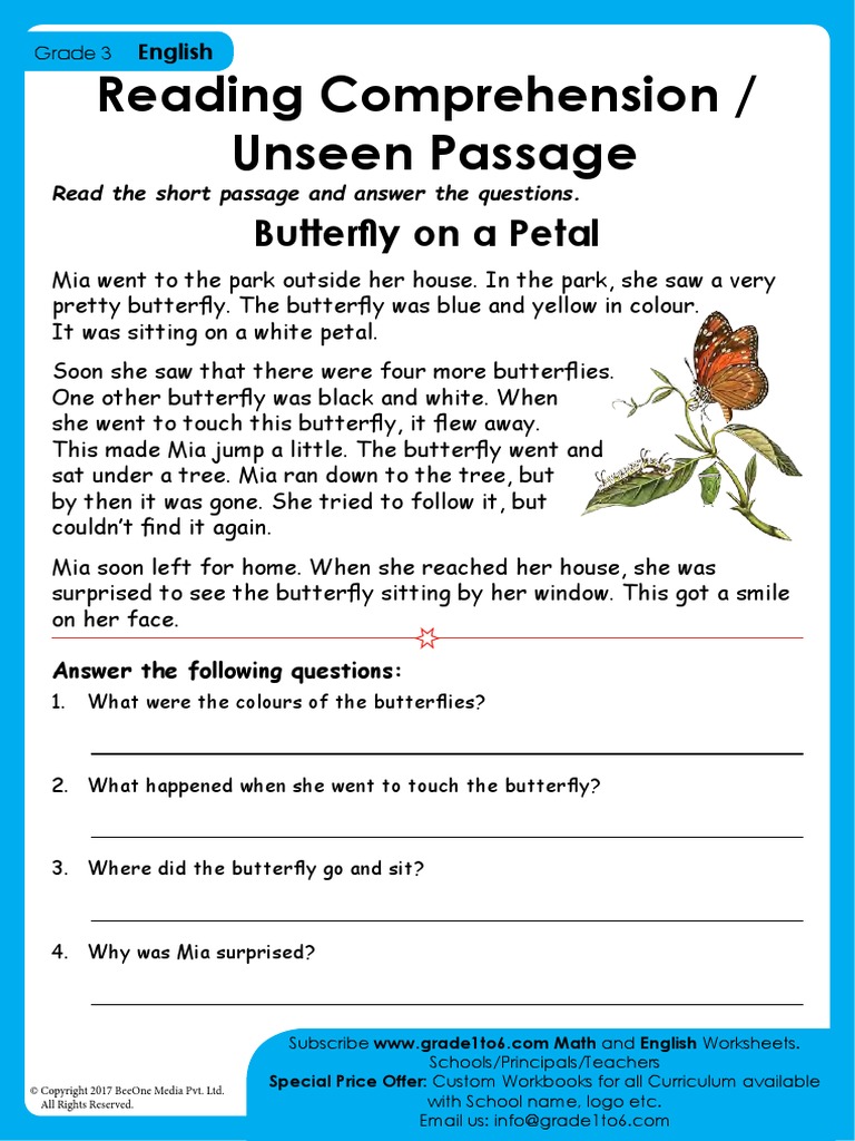 Unseen Passage_ Butterfly on a Petal | PDF