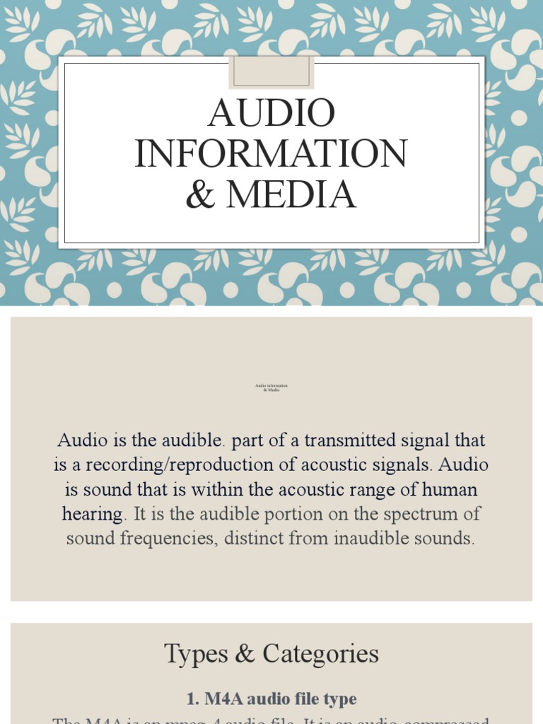 Audio Information and Media | PDF