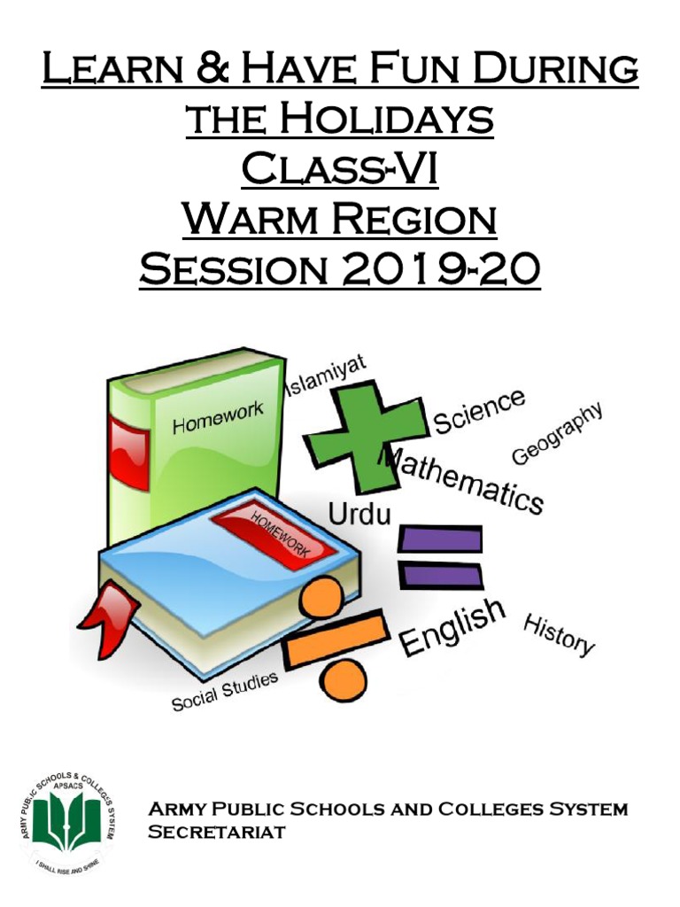 Class VI Summer Vacation Task 2019 20 | PDF | Scrapbooking