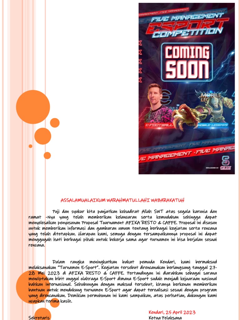 Proposal Kegiatan e Sport | PDF