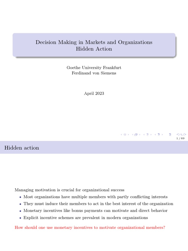 DMMO (1) HiddenAction | PDF | Incentive | Risk Aversion