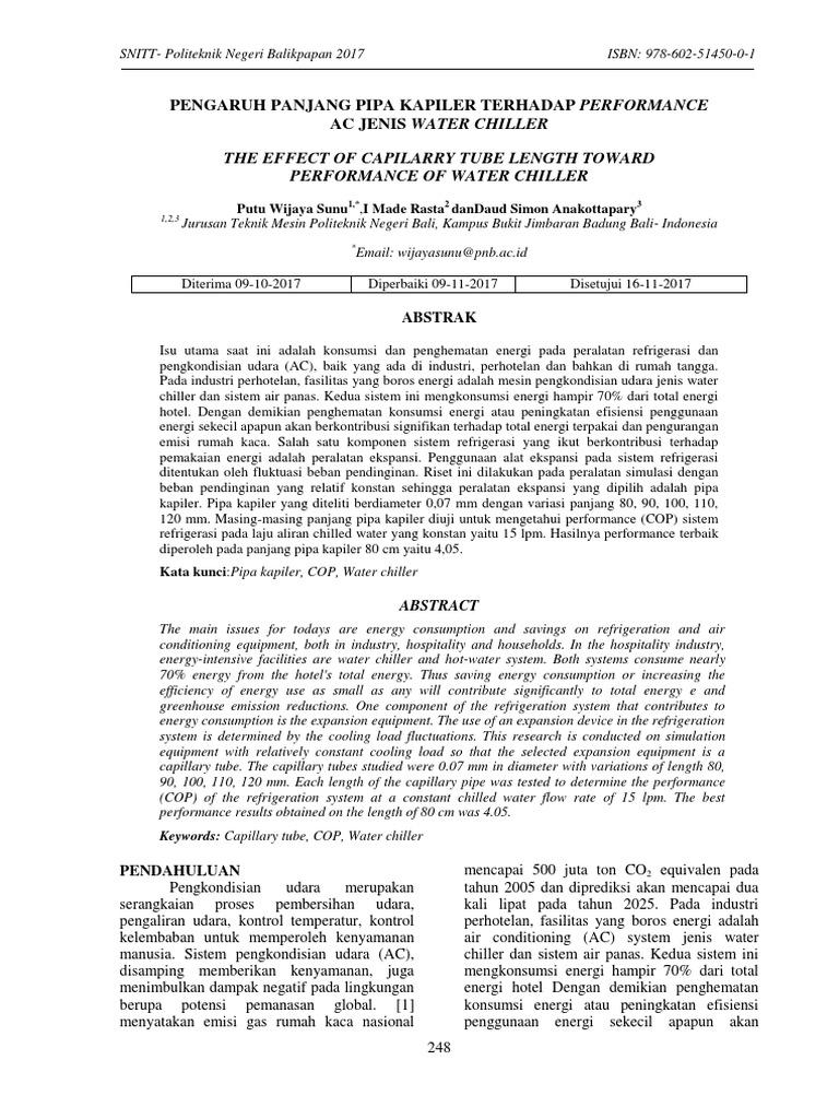 Pengaruh Panjang Pipa Kapiler pada AC | PDF