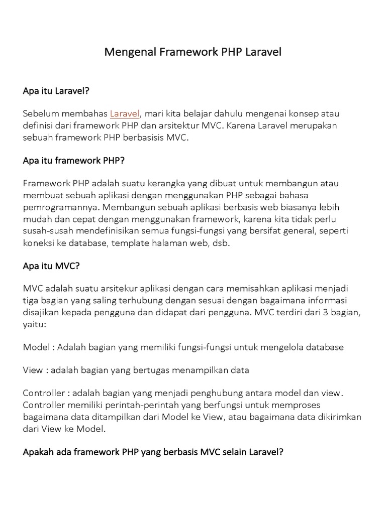 Mengenal Framework Php Laravel Pdf