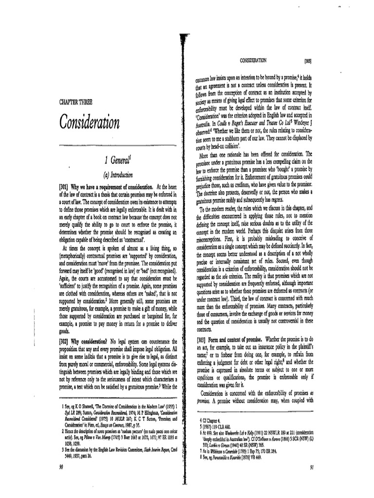 Chapter 3 - Consideration | PDF