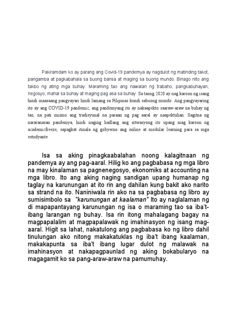 Essay Filipino Sa Piling Larang | PDF