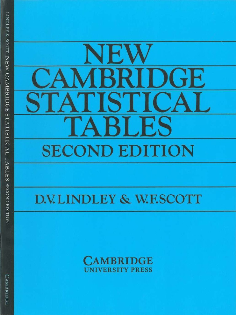 Cambridge Statistical Tables | PDF