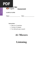 Answer Booklet - Movers 2 - 2018-17-20 | PDF