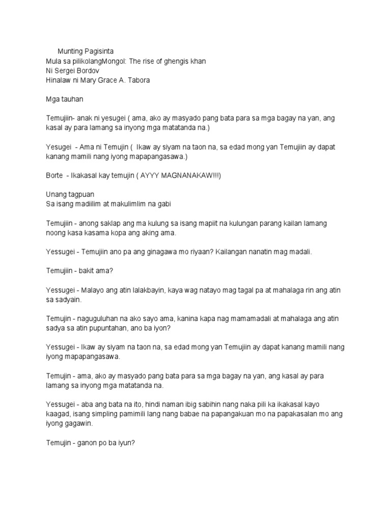 Munting Pagisinta | PDF