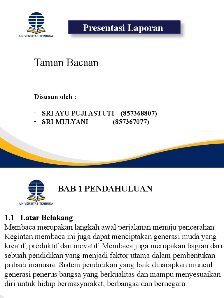 PPT LAPORAN PBK | PDF