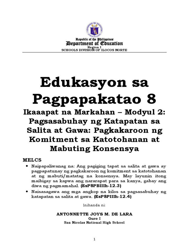 ESP8-Q4-Week3-4-Mod2- | PDF