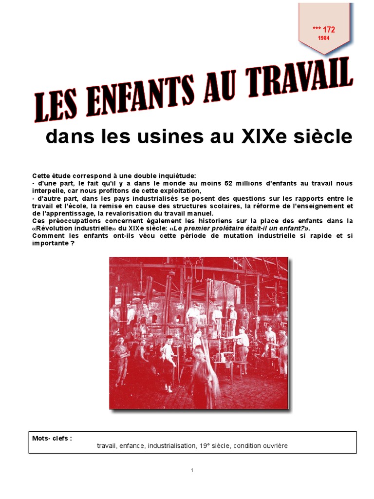 Travail des enfants au XIXe siècle en France | PDF