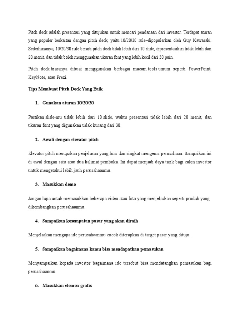 Pitch Deck | PDF | Bisnis