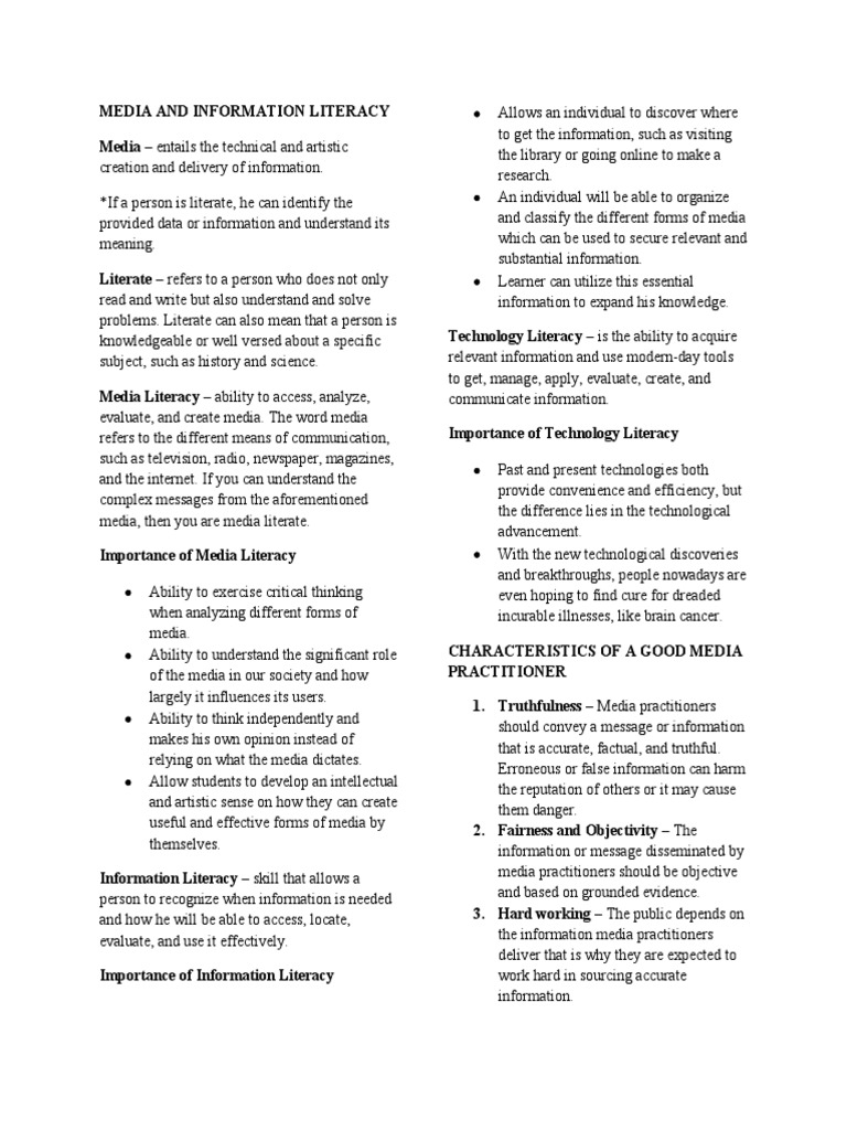 Emtech Reviewer | PDF | Information | Literacy