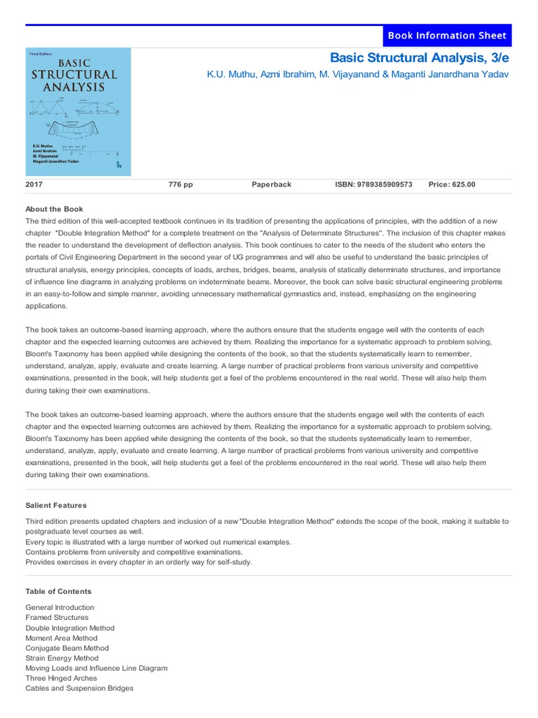 Basic Structural Analysis, 3/e: K.U. Muthu, Azmi Ibrahim, M. Vijayanand & Maganti Janardhana ...