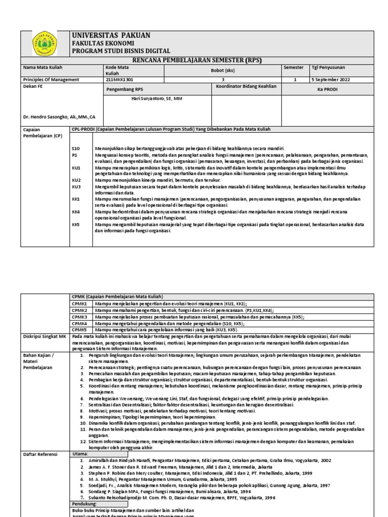 RPS - Principles of Management-BDI | PDF