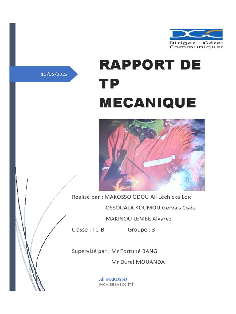 Rapppor de TP Mécanique | PDF