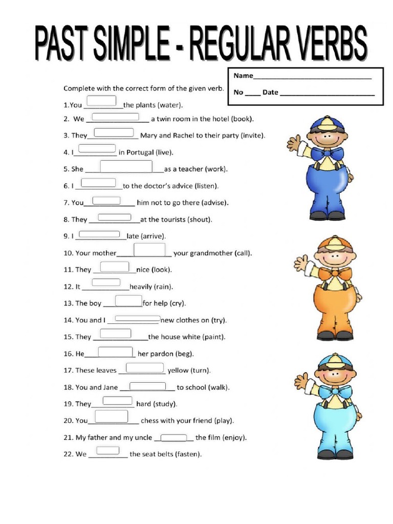 Regular Past Simple Worksheet | PDF