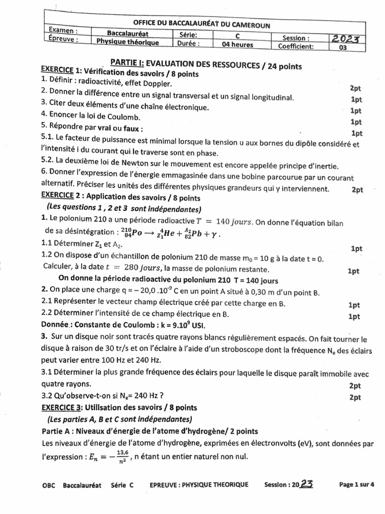 Bac C Physique | PDF