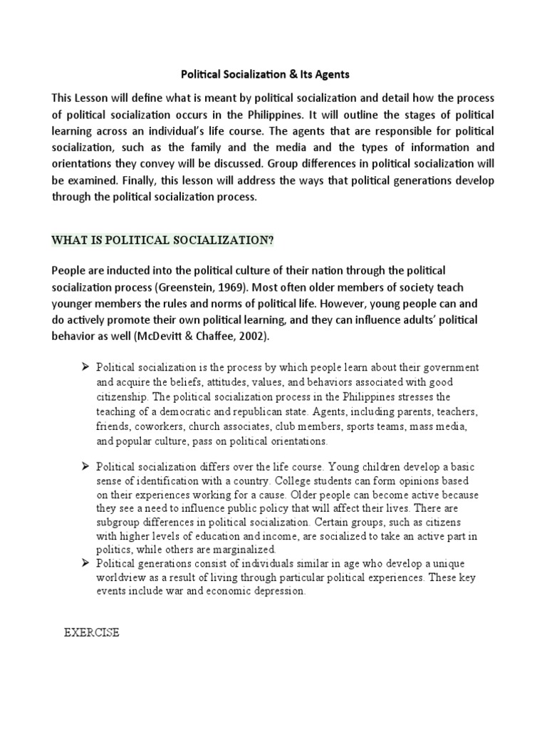 Political Socialization | PDF | Socialization | Attitude (Psychology)