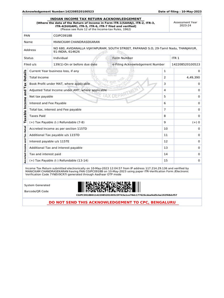 Itr 2023 2024 | PDF | Government Finances | Personal Finance